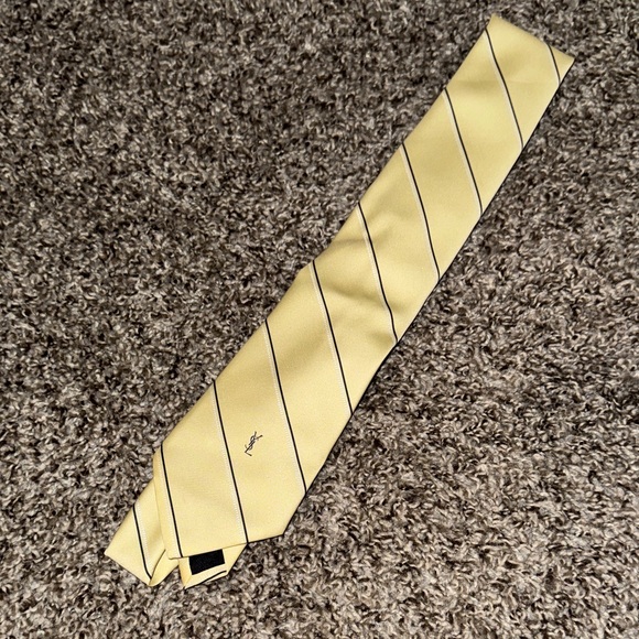 Yves Saint Laurent | Accessories | Ysl Yellow Striped Tie | Poshmark